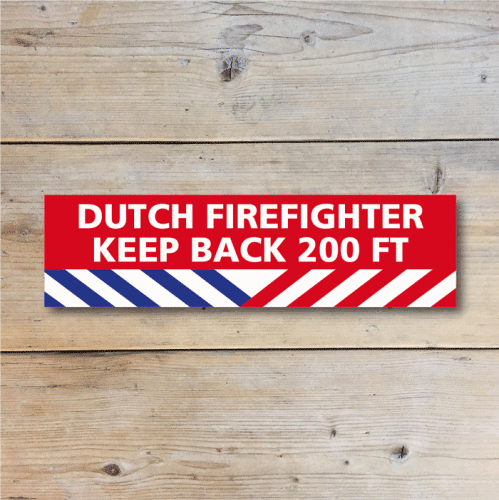 Sticker: Dutch FireFighter Keep Back | 33 043 DUTCH